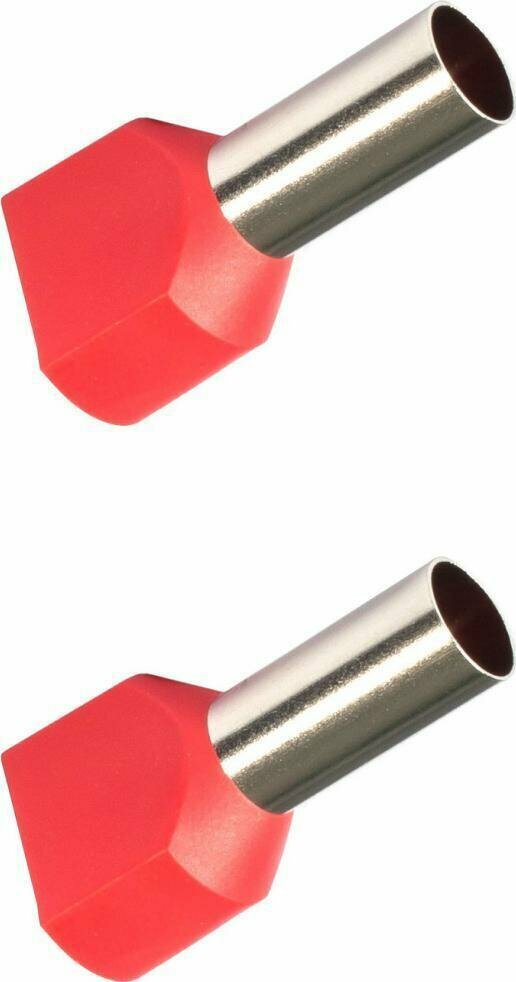 Наконечник-гильза КВТ НШВИ двойной 10 мм2 медный луженый (100 шт.) (комплект из 2 уп)