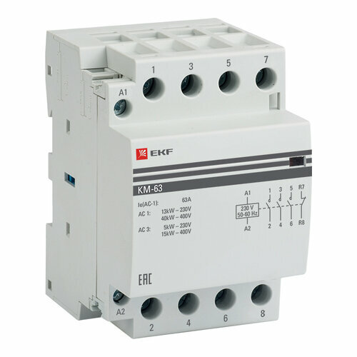 Контактор модульный КМ 63А 3NО+NC (3 мод.) EKF PROxima