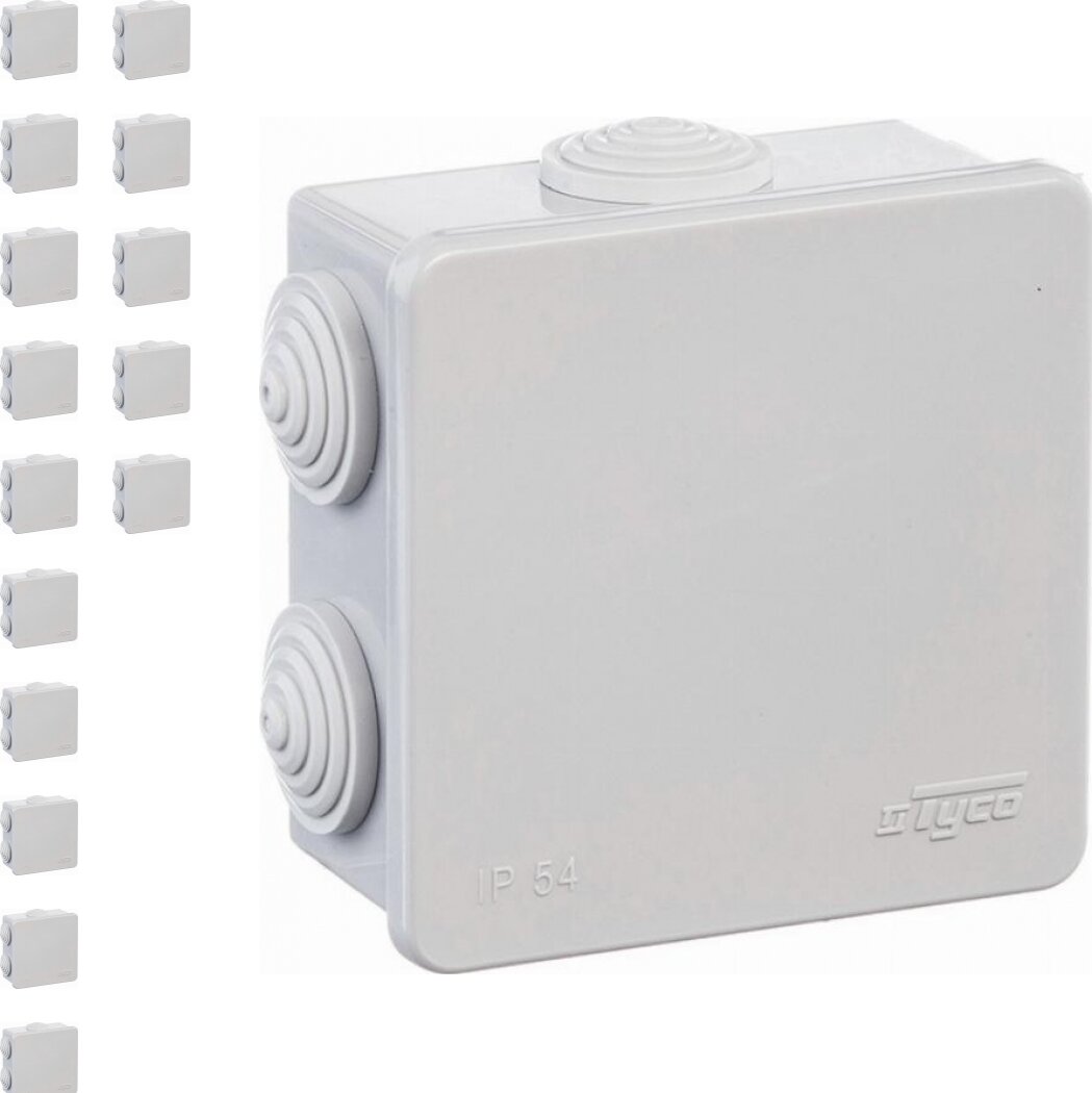Коробка распределительная Tyco 85x85x40 квадратная 6 вводов для открытого монтажа IP54 (комплект из 15 шт.)