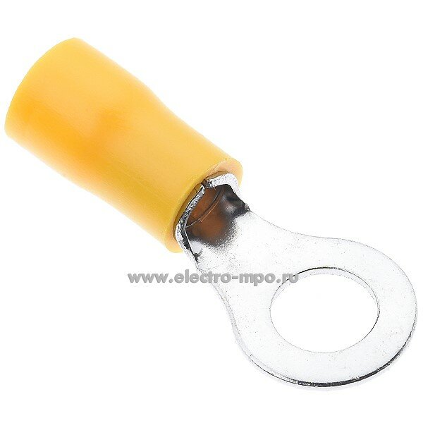 Наконечник НКИ RV5.5-6 медный 6,0-6 кольцевой 6мм2 изолированный желтый, ПВХ (100 шт. в комплекте)