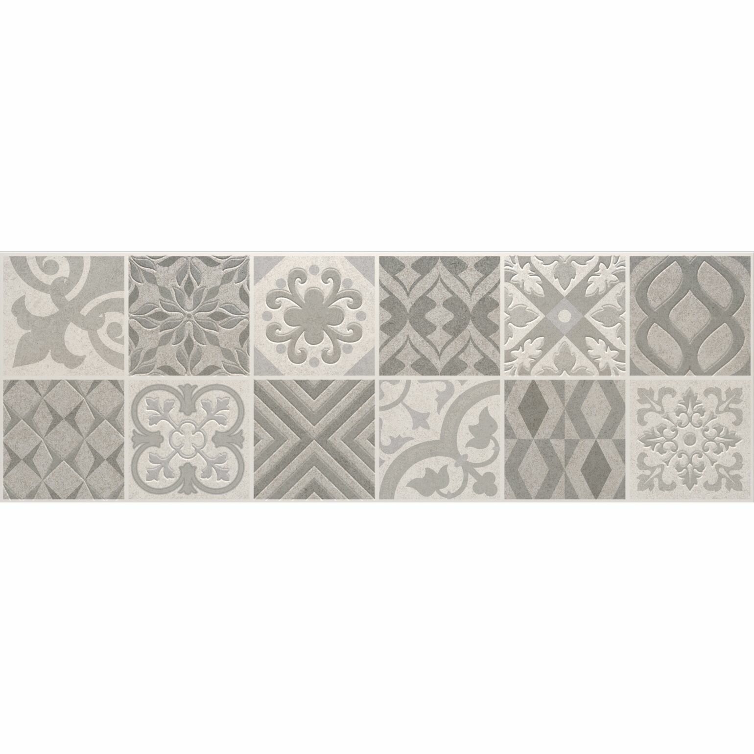 Настенная керамическая плитка AB Azulejos Benadresa Reine Mosaico Vintage Silver 30x90 см матовая