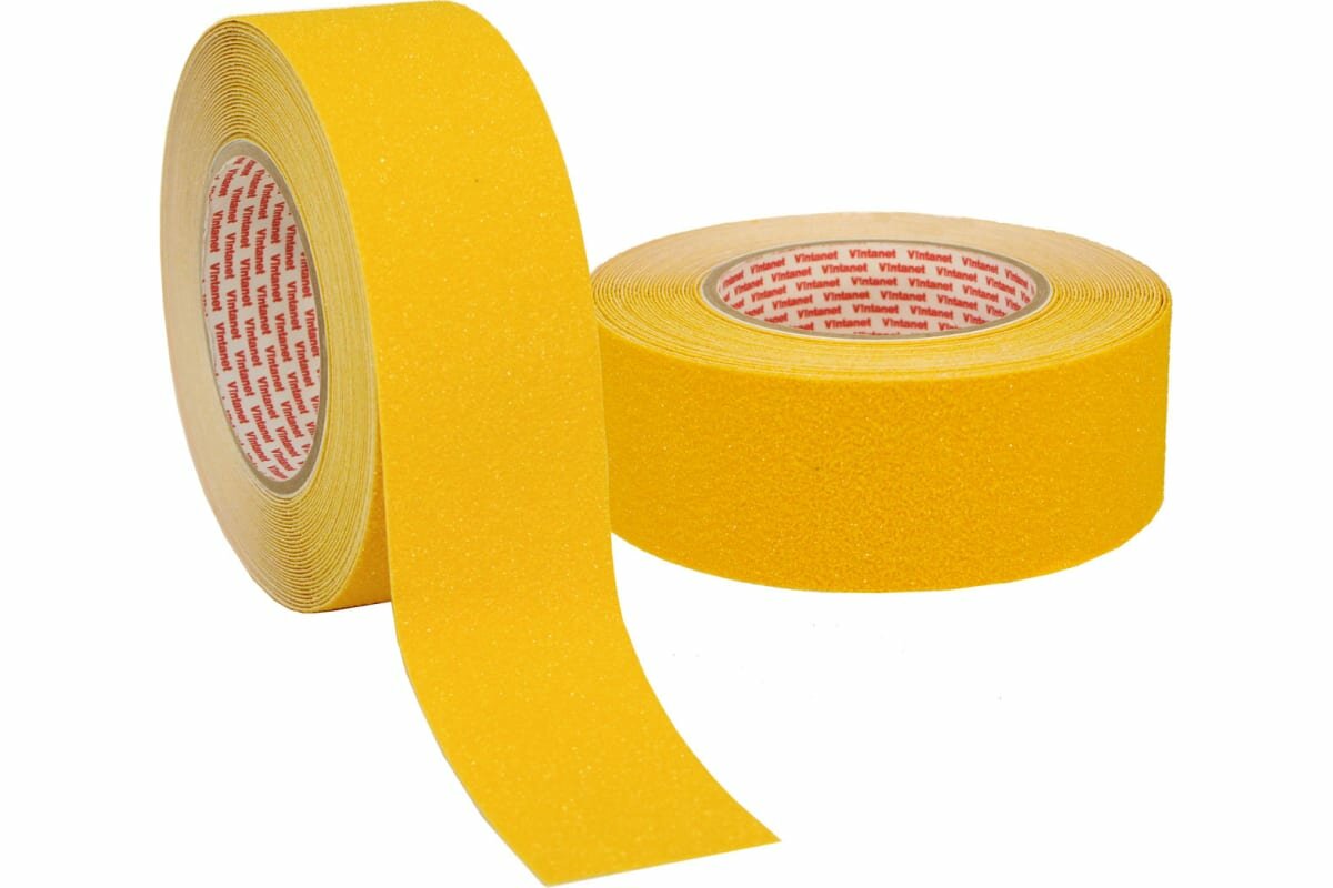 Vintanet AS60 противоскользящая лента средней зернистости, жёлтая 50 мм x 10 м AS605010Y