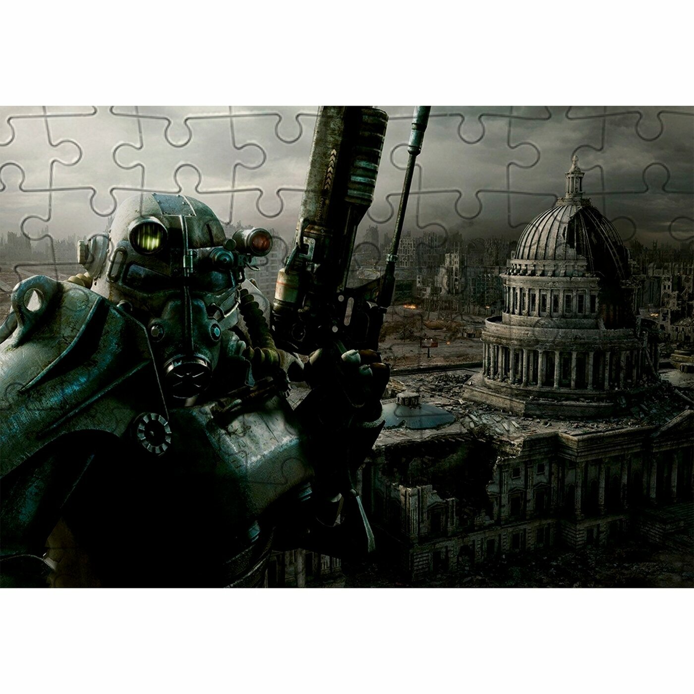 Пазл картонный А4: модель Fallout 3-1