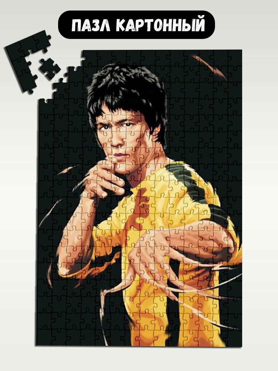Пазл картонный А3: модель Знаменитости Брюс Ли Кунг Фу - 629