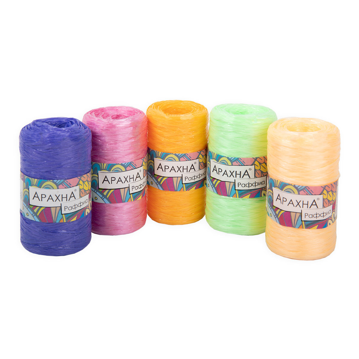 ARACHNA 'Raffia' 100% полипропилен, пряжа 200 м, 50 г ±10 г, для декора и вязания цвет №19 св. зеленый (1шт)