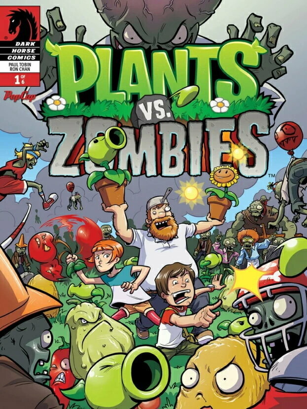 Плакат, постер Plants vs. Zombies, Зомби против растений на холсте, размер 42х60см
