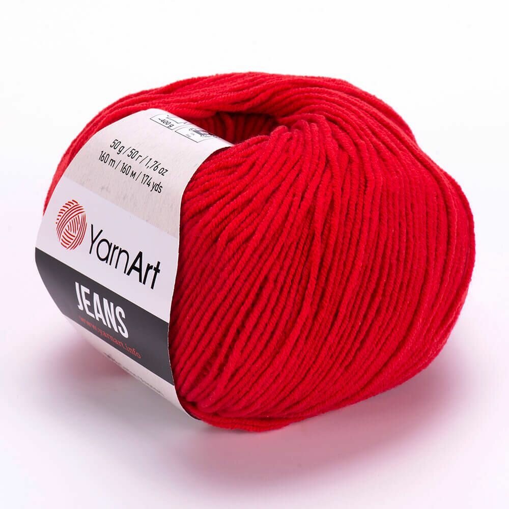 Пряжа Jeans (YarnArt), алый - 90, 55% хлопок, 45% полиакрил, 10 мотков, 50 г, 160 м.