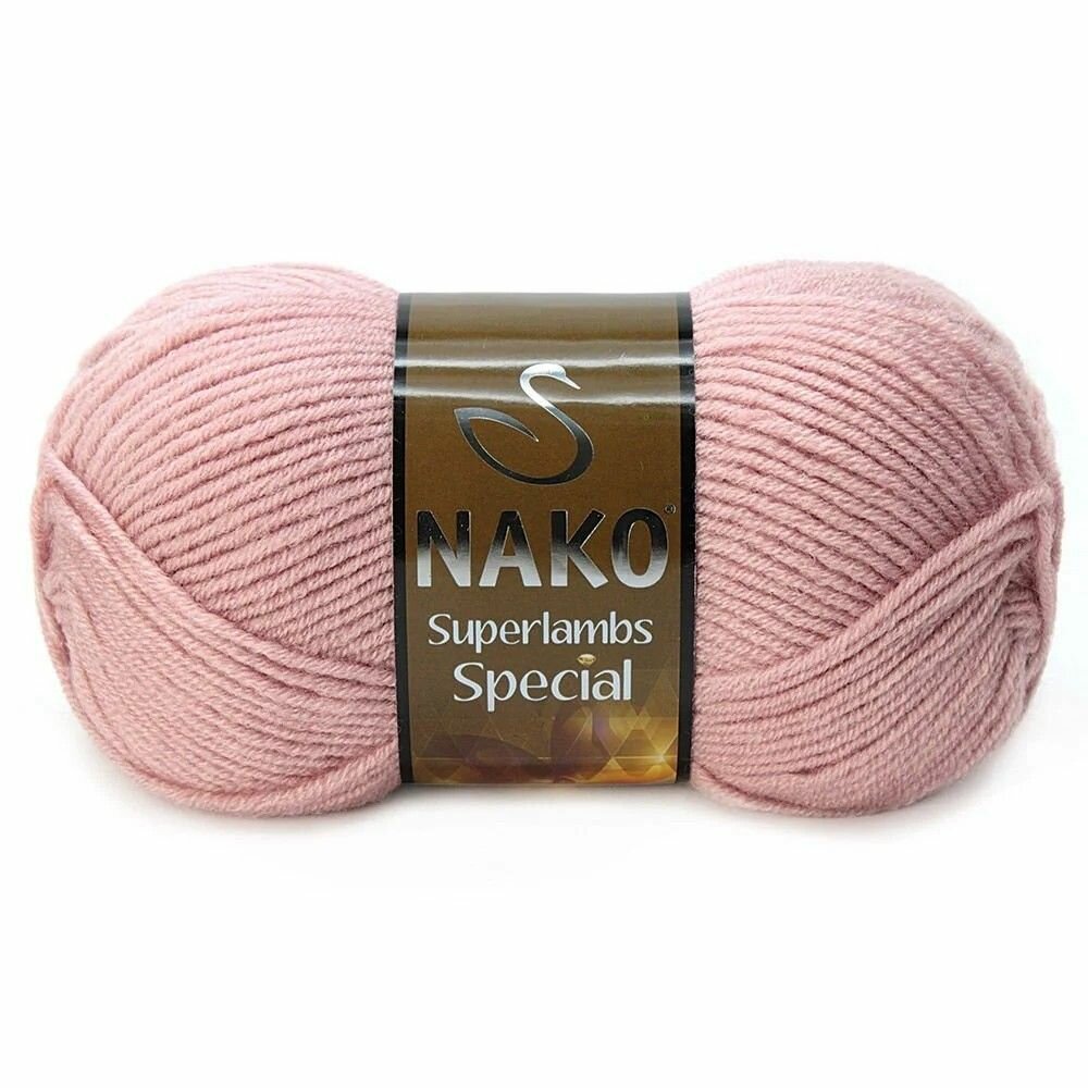 Пряжа NAKO Superlambs Special, пудра - 10275, 49% шерсть, 51% премиум акрил, 5 мотков, 100 г, 200 м.