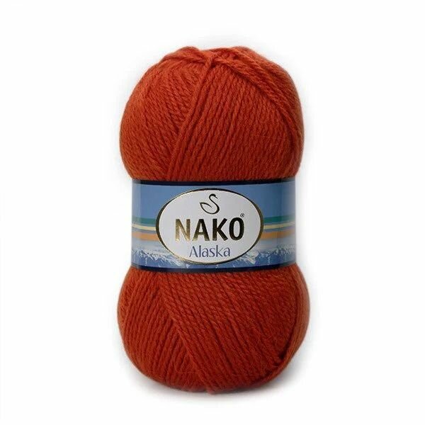Пряжа ALASKA (Nako), красный - 1885-7119, 5% мохер, 15% шерсть, 80% акрил, 5 мотков, 100 г, 200 м.