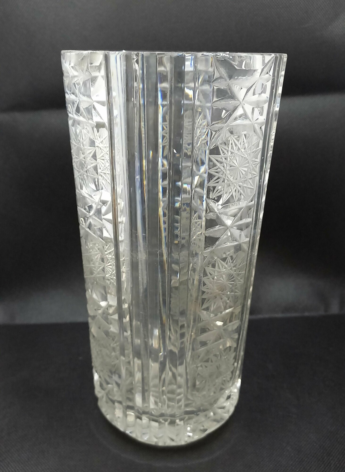 Винтажная советская хрустальная ваза для цветов и сухоцветов, СССР