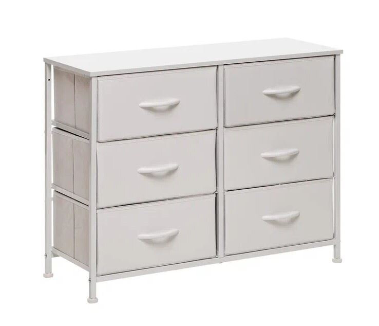 Комод "Линкс" 6 ящиков (каркас Белый / ящики Белый)
