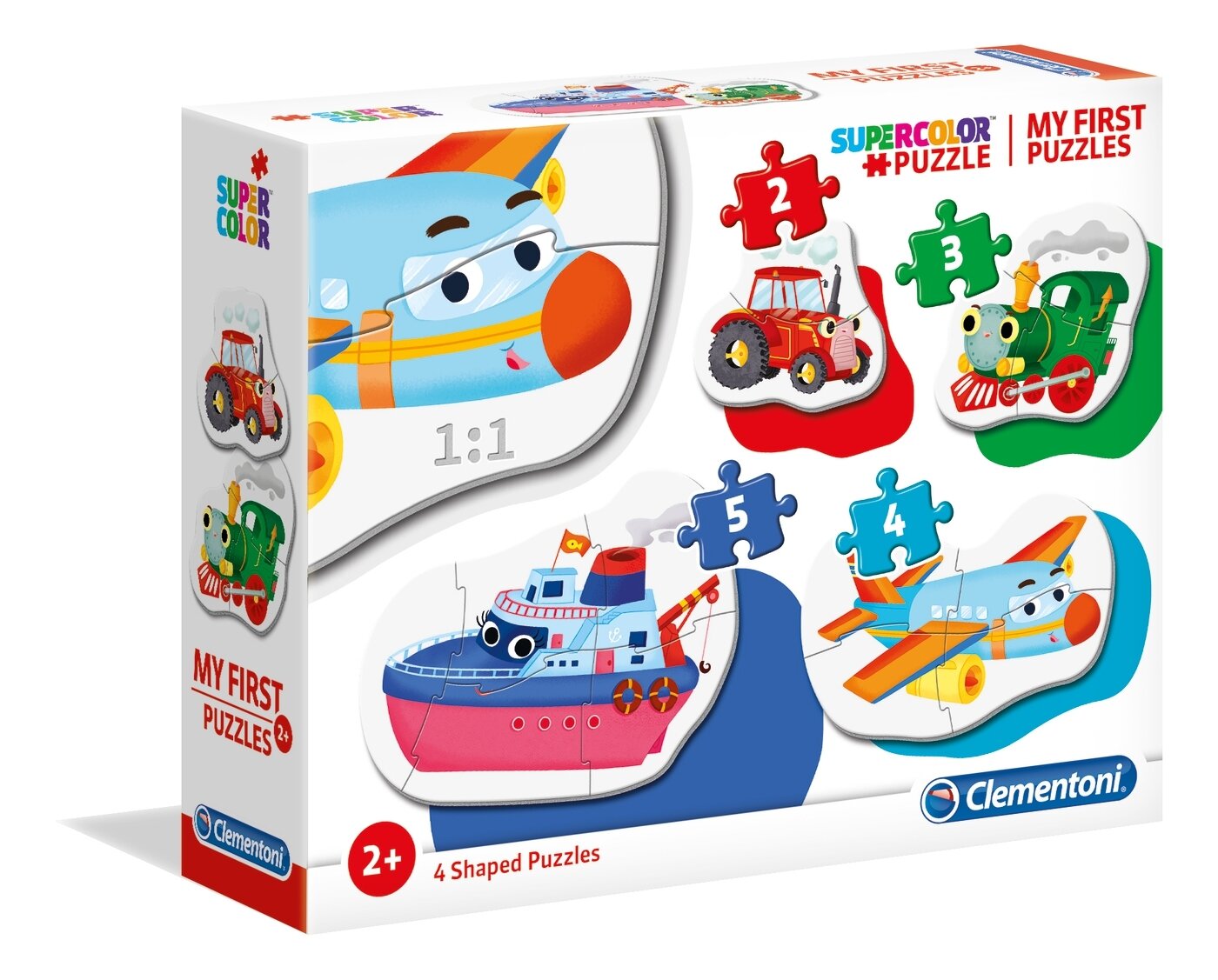 Clementoni. Пазл 4 MINI "Мой первый пазл Транспорт" 2-3-4-5 частей