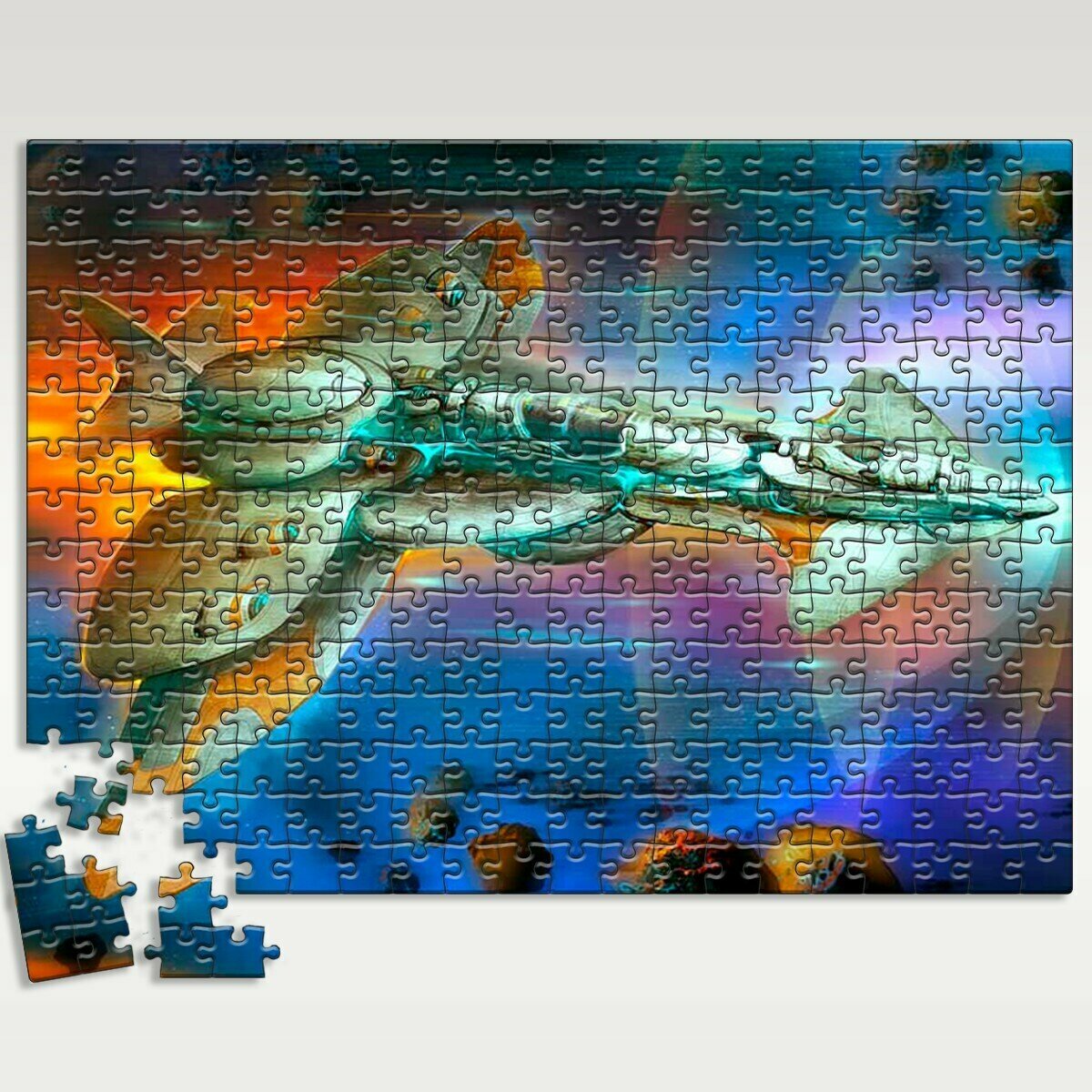 Пазл картонный А3: модель настольная игра Звездные империи Star Realms Космос - 6946