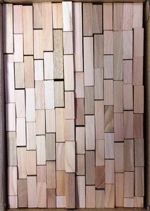 Нескучные игры Конструктор из бука 4 кг прямоугольные детальки разной длины от 2 до 8см, высота 15см, ширина 2 см