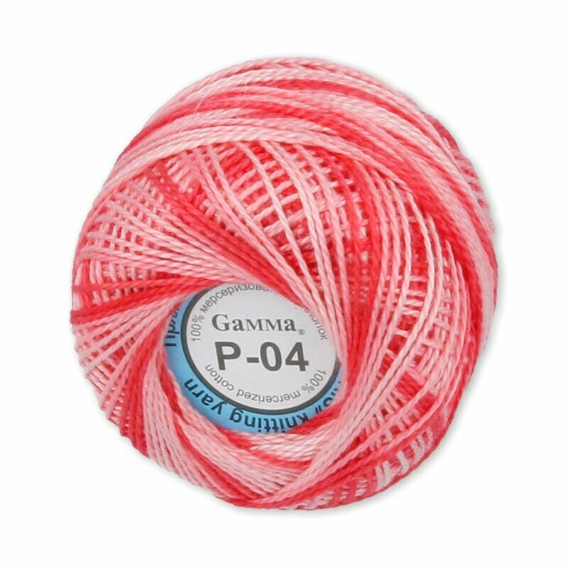 Пряжа Gamma Ирис меланж 100% хлопок 10 шт. х 10 г Р-04 розовый-бежевый