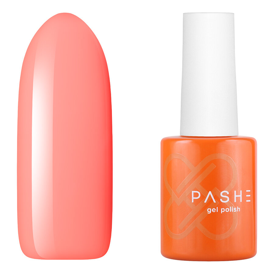 Цветной гель-лак PASHE, Atelier №34 - "яркий лососевый", 9 мл