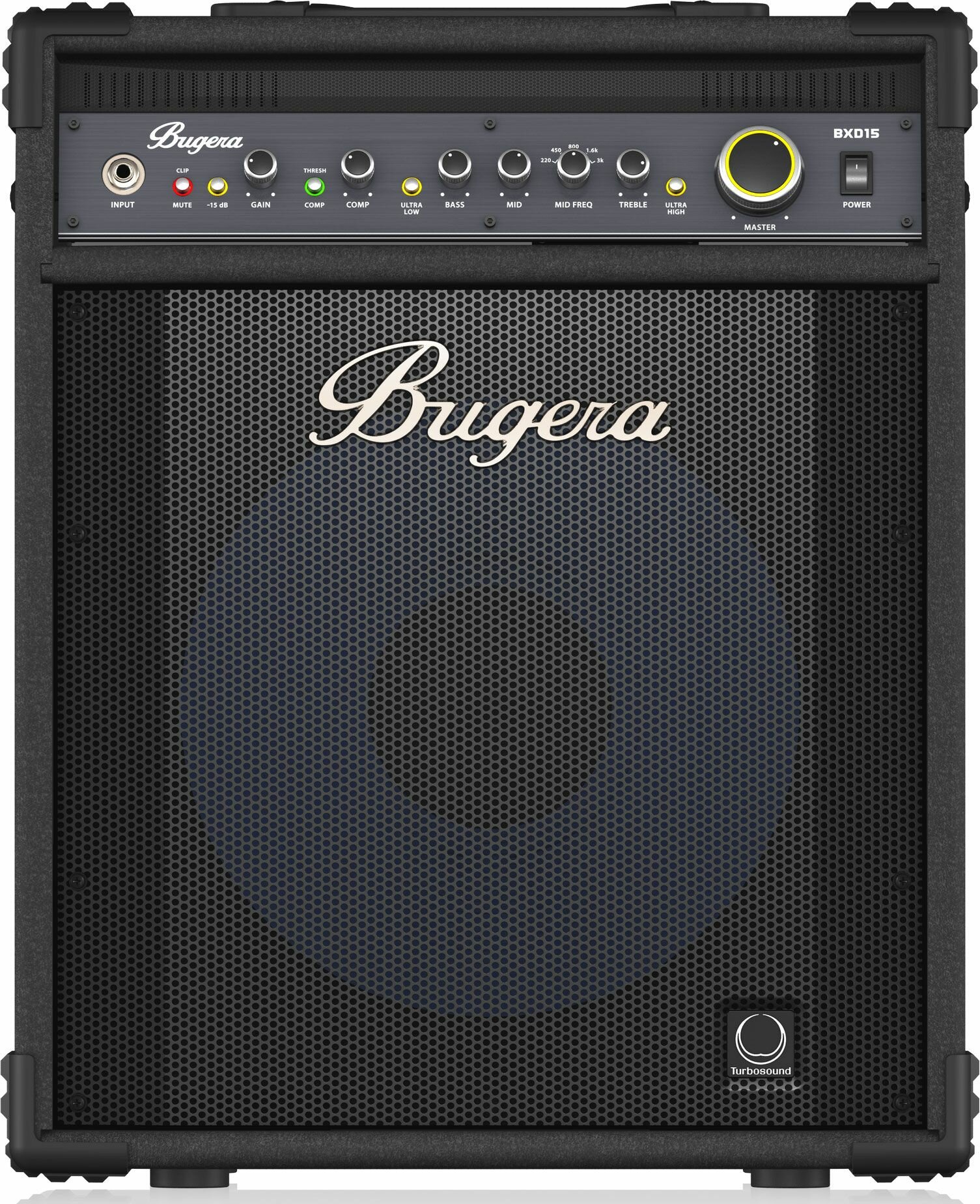 Басовый комбоусилитель Turbosound Bugera BXD15A, 1000 Вт, 1 х 15', с алюминиевым диффузором.