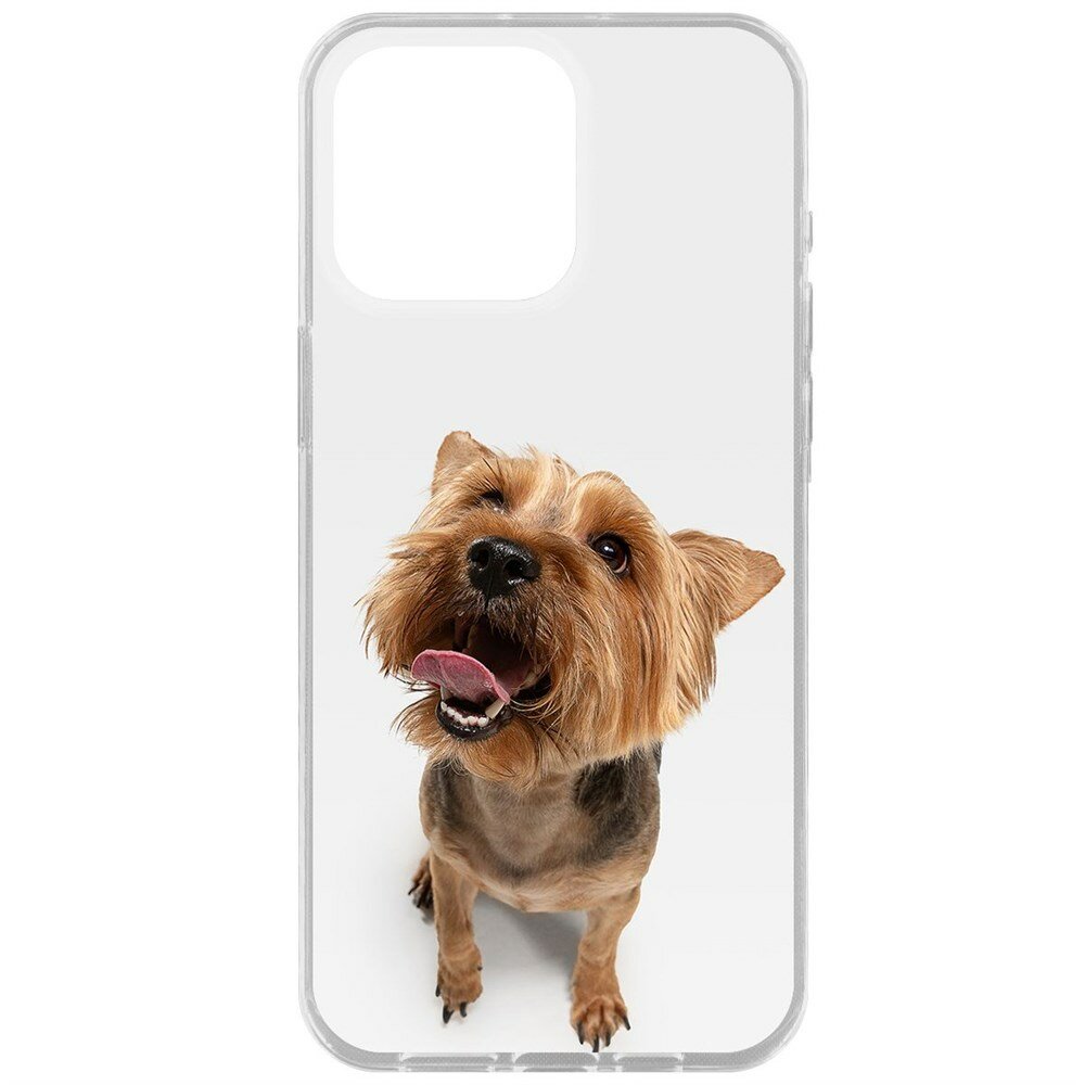 Чехол-накладка Krutoff Clear Case Йоркширский терьер для iPhone 15 Pro Max