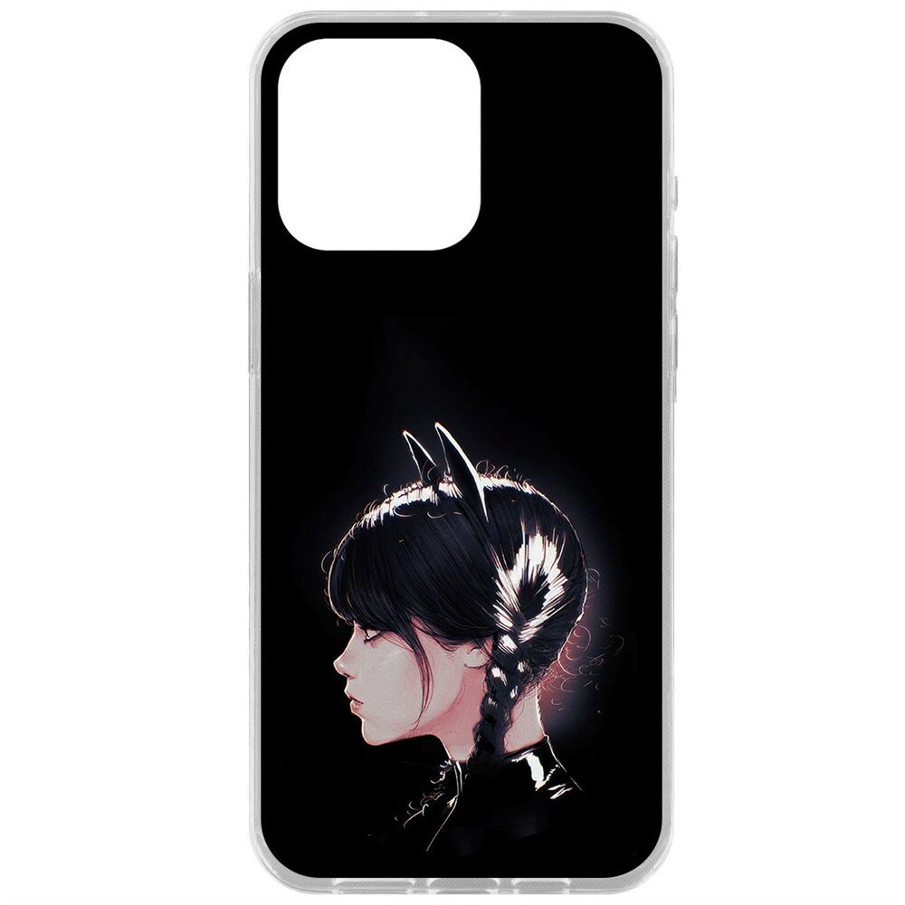 Чехол-накладка Krutoff Clear Case Уэнсдей Аддамс - Кошка Уэнсдей для iPhone 15 Pro Max