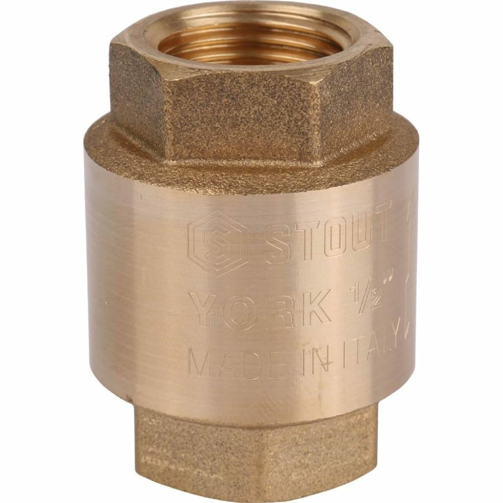 Обратный пружинный клапан STOUT Svc-0012-000015 1/2" муфтовый, с пластиковым седлом RG008T8CKERRJ5, противоположном