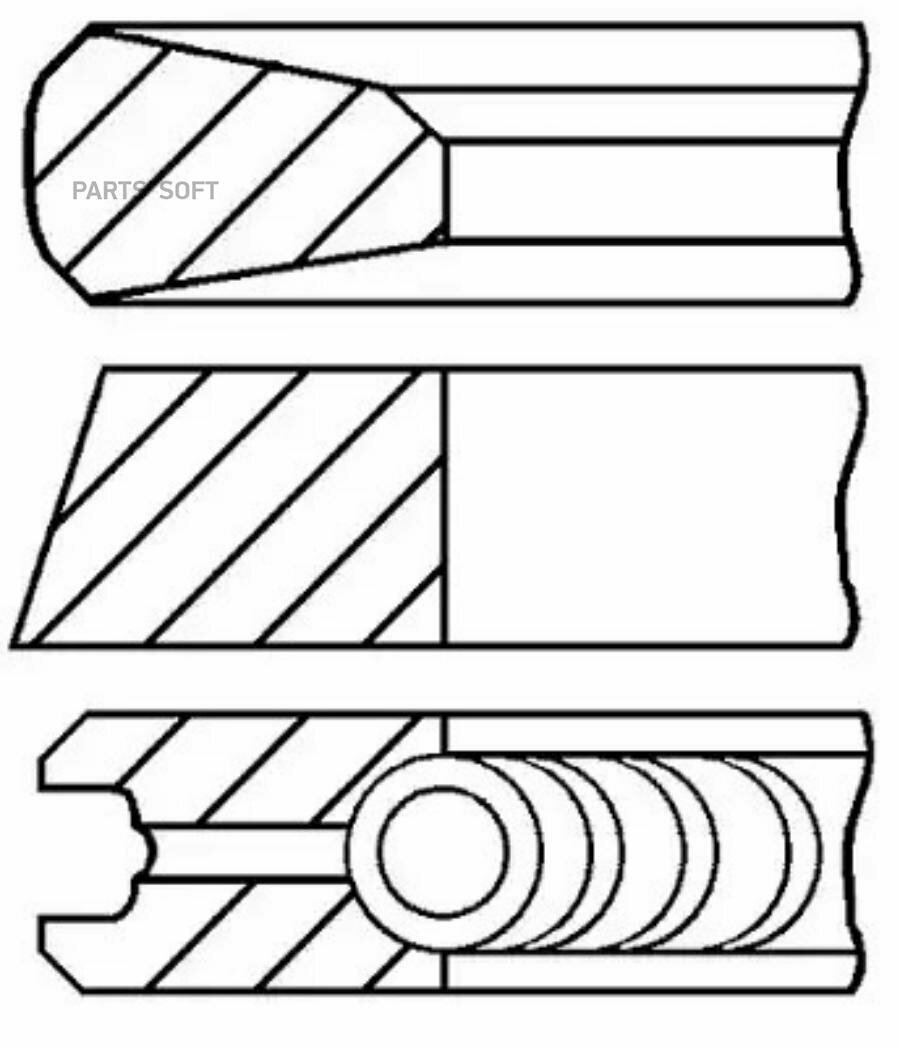 GOETZE 08-785200-00 Кольца поршн компл на 1 цил Ford Fiesta Mondeo Escort 1.8TD ()