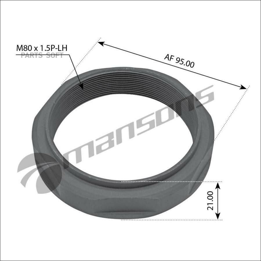 Гайка ступицы! M80x1.5 H=21 SW95 MB Mansons арт. 100013