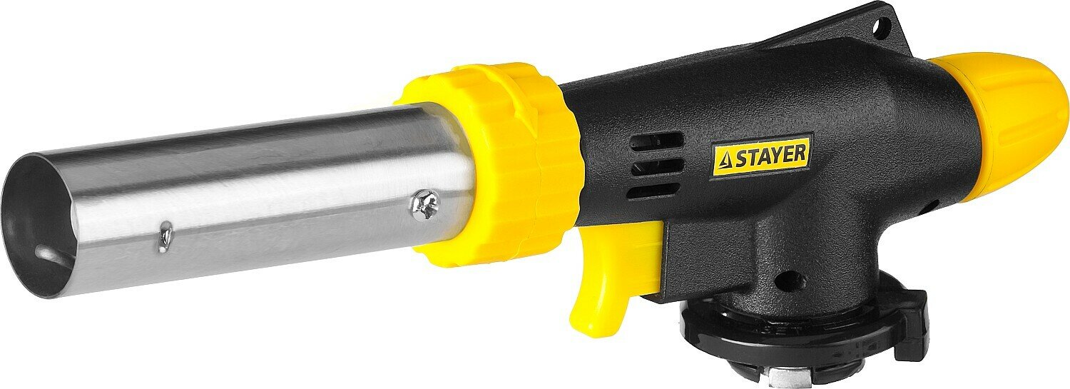 STAYER ProTerm PG 500, увеличенный выход пламени, газовая горелка с пьезоподжигом на баллон с цанговым соединением