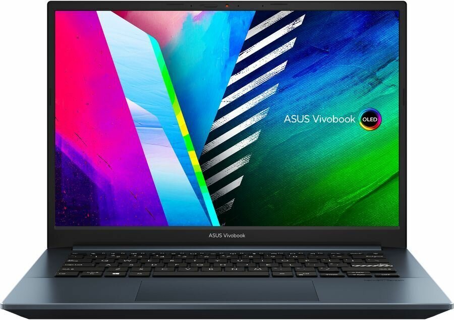 14" Ноутбук Asus VivoBook Pro 14 M3401QA-KM105W (90NB0VZ2-M002B0) синий - 2880х1800, OLED, AMD Ryzen 5 5600H, ядра: 6 x 3,3 ГГц, 16 ГБ, SSD 512 ГБ, AMD Radeon, Windows 11 Home