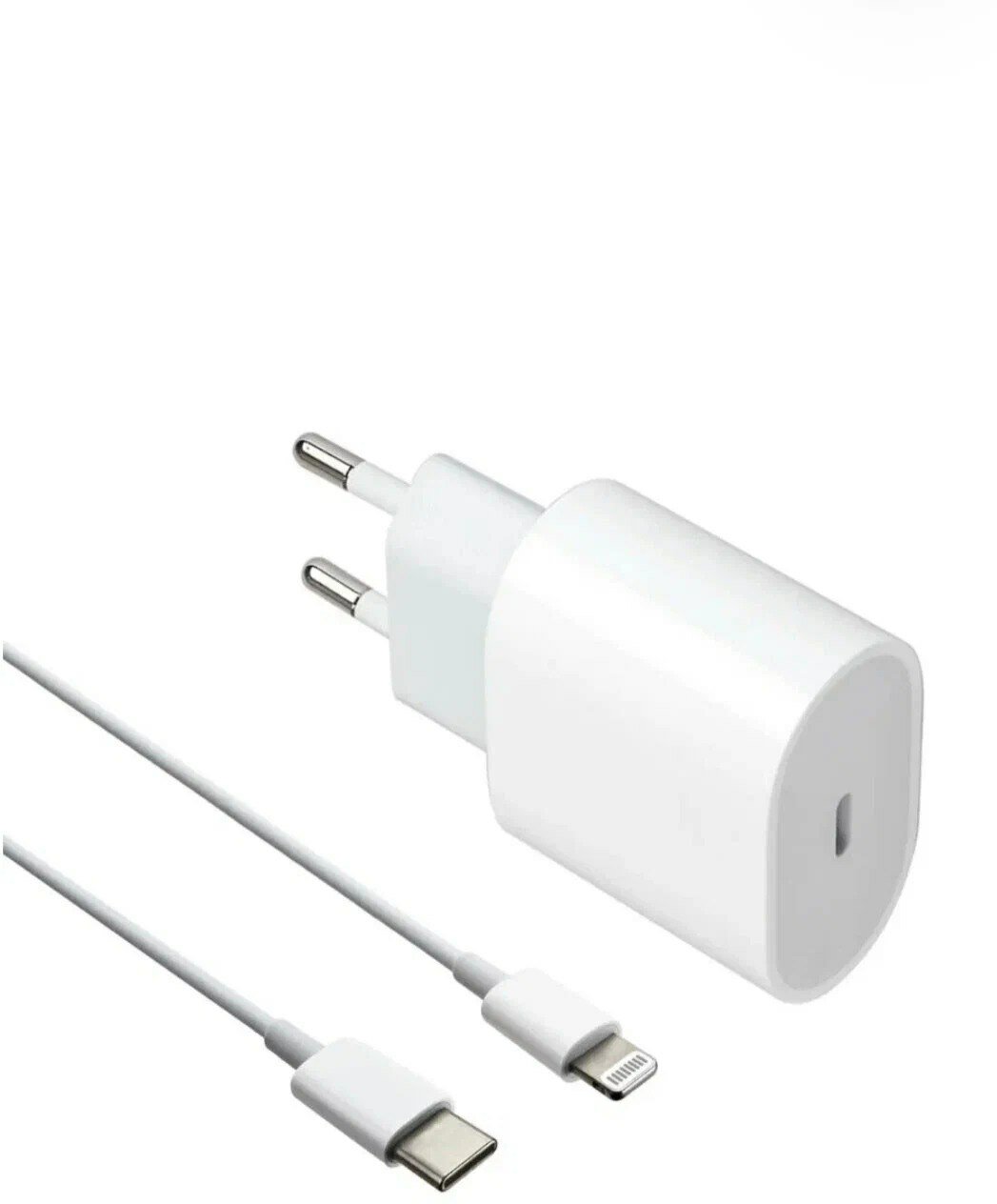 Зарядный комплект адаптер+кабель 20W /Сетевое зарядное устройство/ Super Быстрая Зарядка / Type-C - Lightning