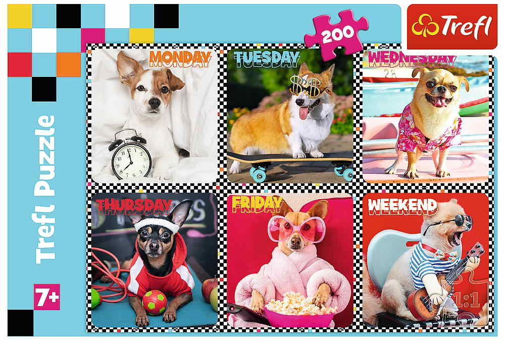 Пазл "Весёлые собачки" 200 элементов в коробке, 1 штука