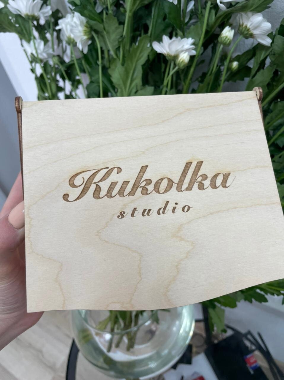 Деревянный лэшбокс Kukolka Studio с крышкой на 5 планшетов для наращивания ресниц