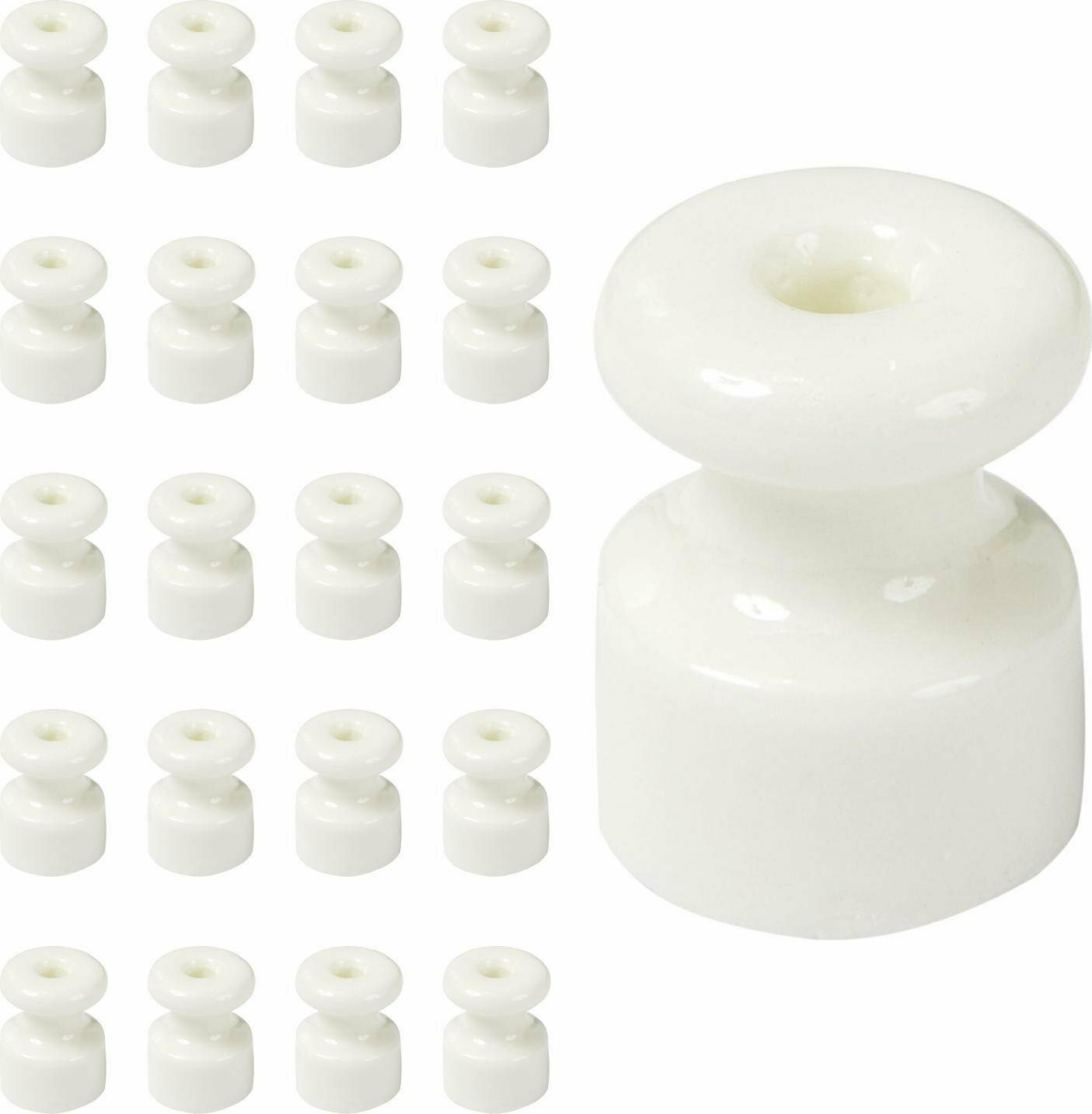 Изолятор Мезонинъ Classic белый для наружного монтажа витой проводки (комплект из 30 шт)