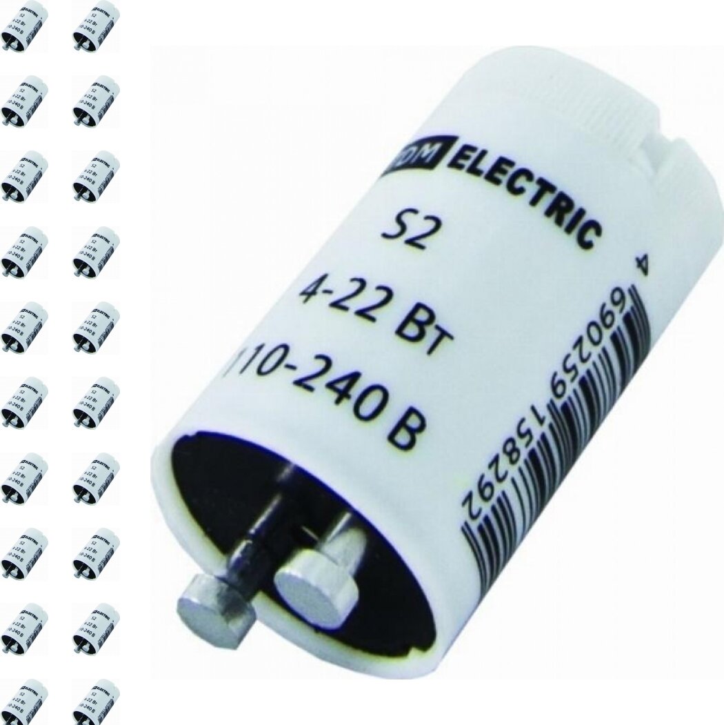 Стартеры для ламп TDM ELECTRIC S2, 220 В, 4-22 Вт, комплект из 25 штук