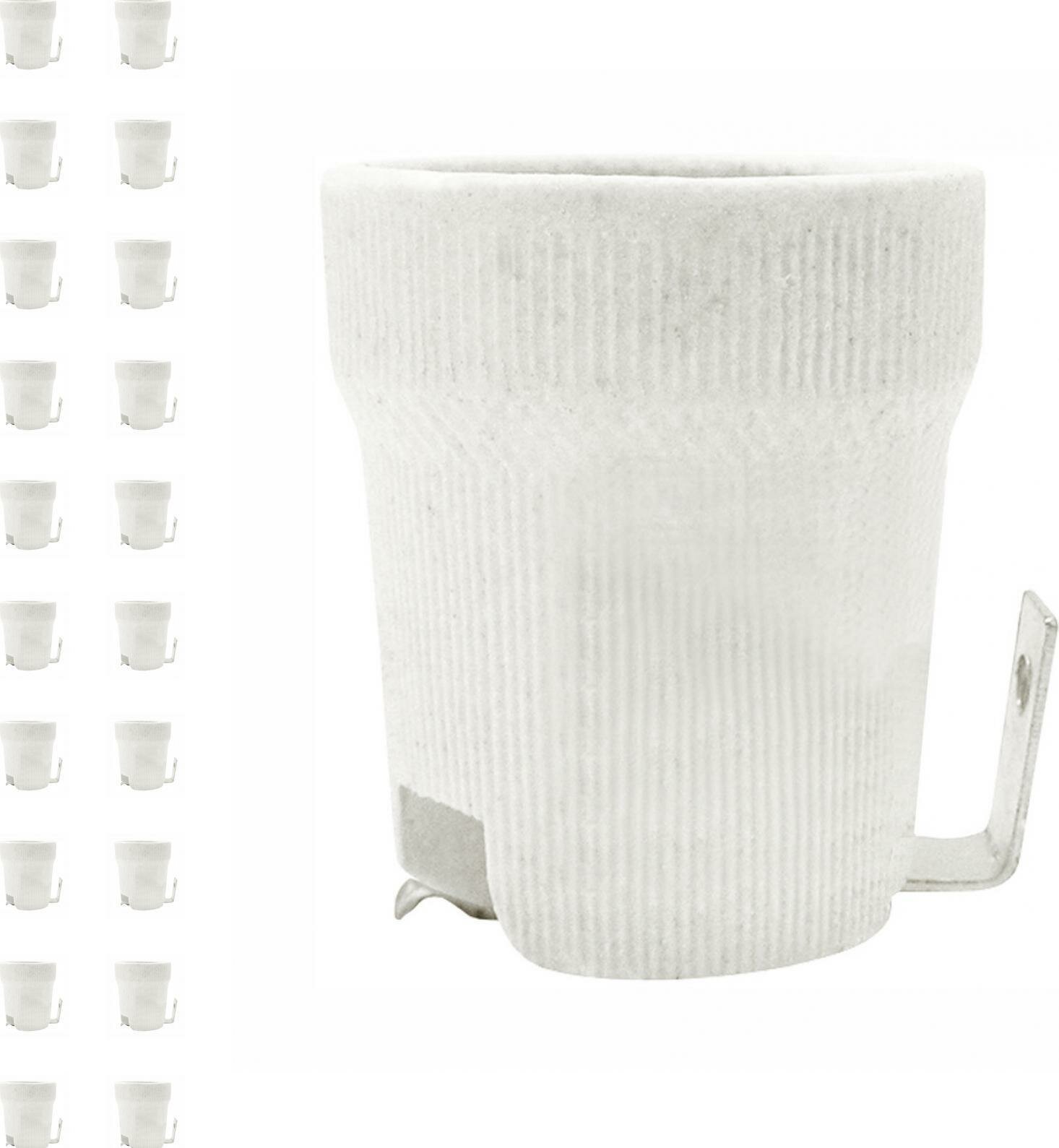 Патрон TDM Народный E27 керамический с держателем белый (комплект из 30 шт)