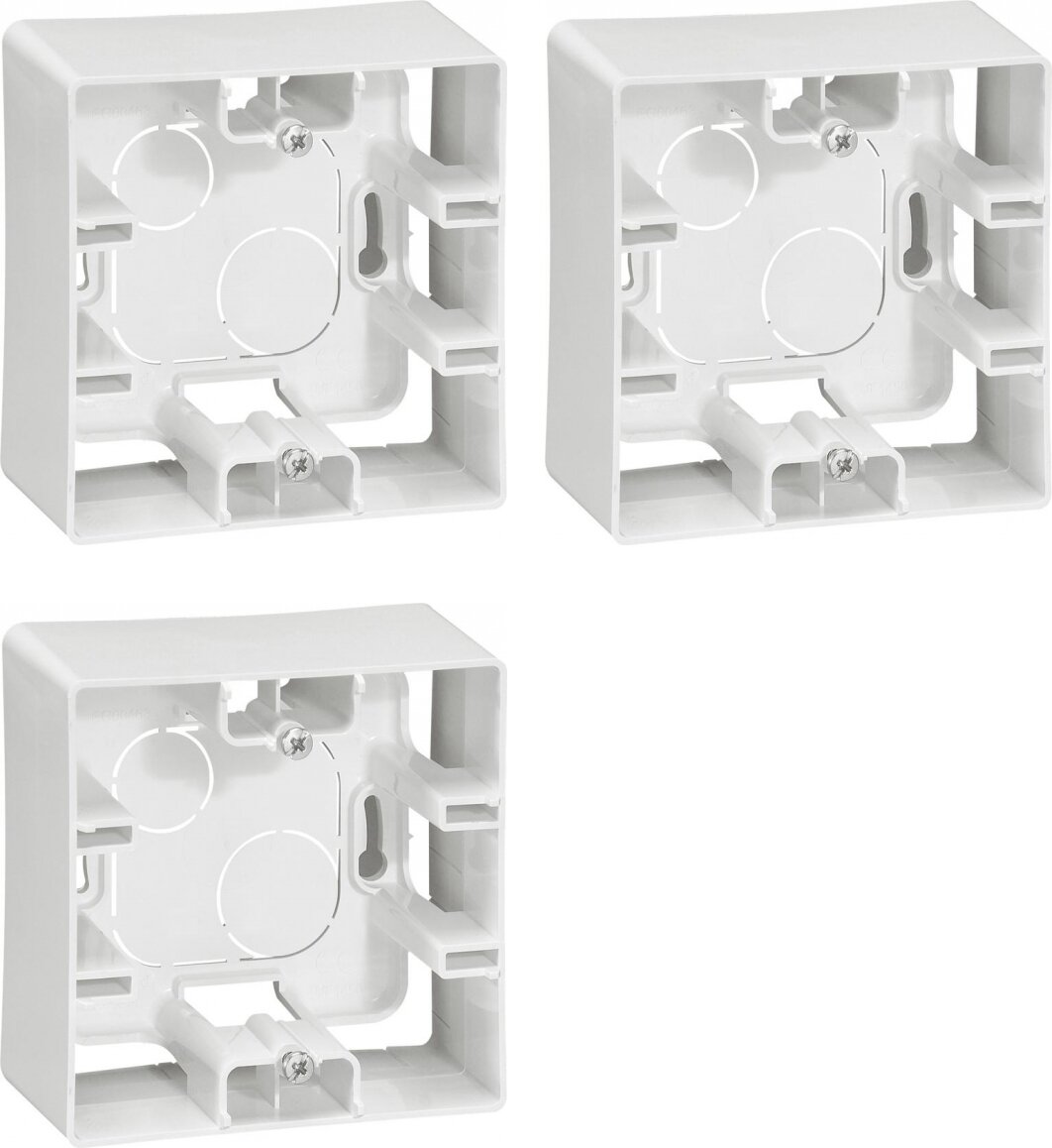 Коробка установочная Legrand Etika 88.5x88.5 квадратная для кирпичных и бетонных стен IP30 белая (комплект из 3 шт.)