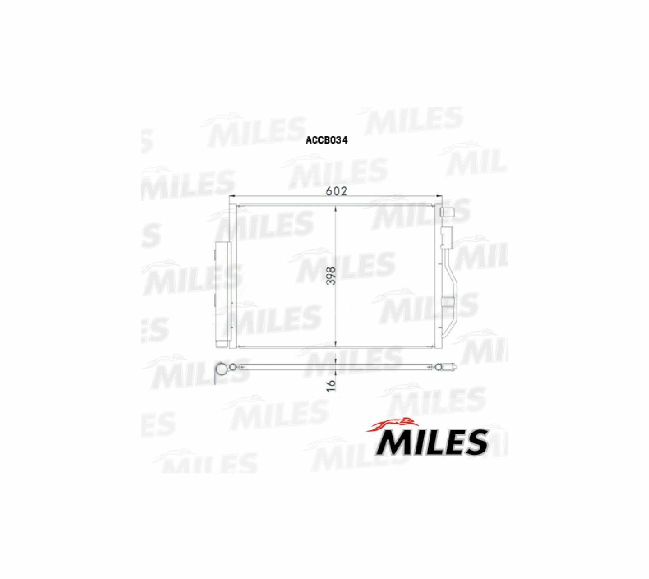 Конденсер MILES ACCB034, для Chevrolet Cobalt/Aveo, 1.5 л, 5 кг
