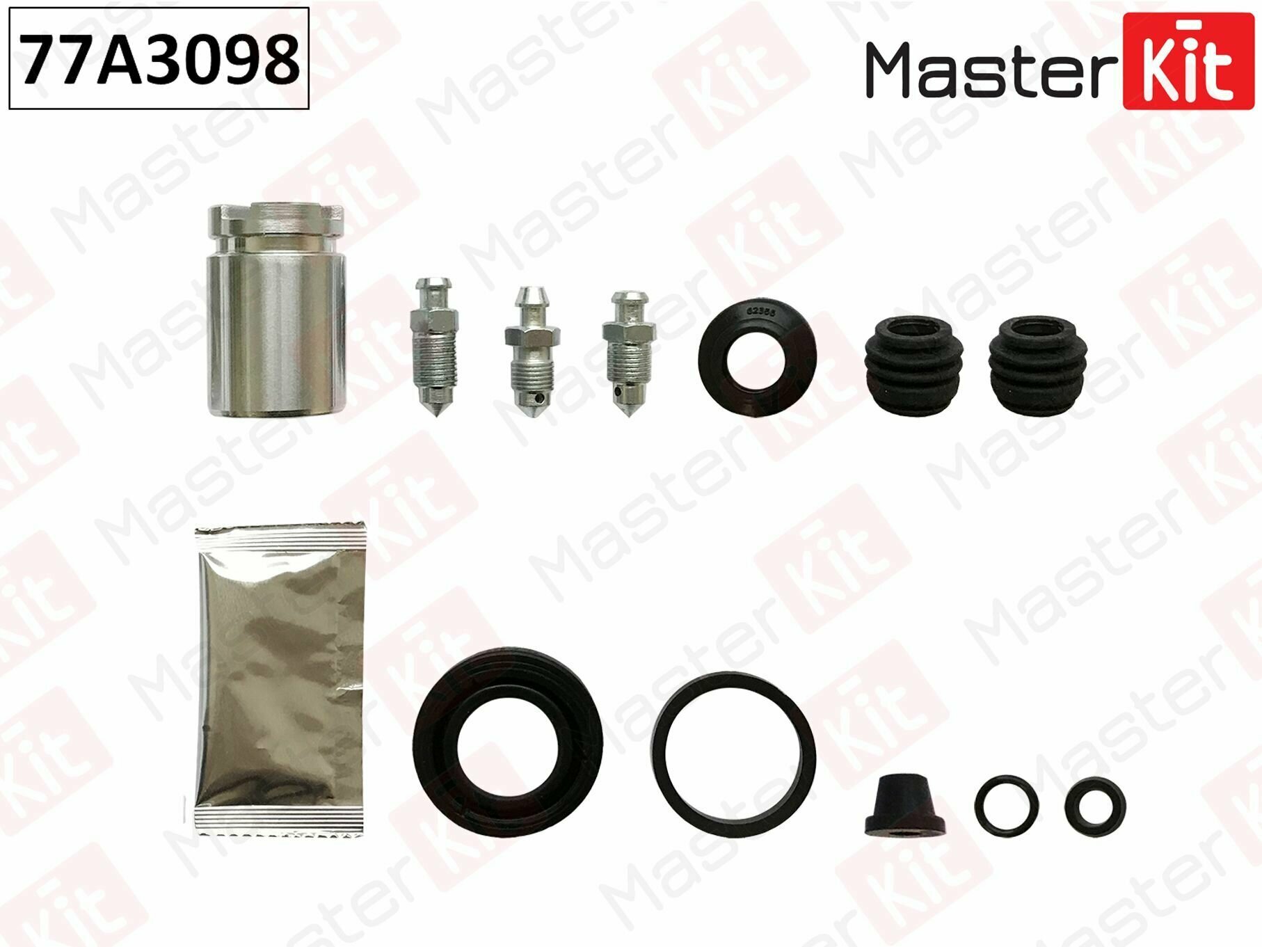 Ремкомплект тормозного суппорта + поршень с механизмом Honda CIVIC VI (EJ, EK) 1995 - 2001, MASTERKIT 77A3098