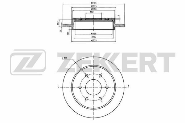 Тормозной диск ZEKKERT BS-6246