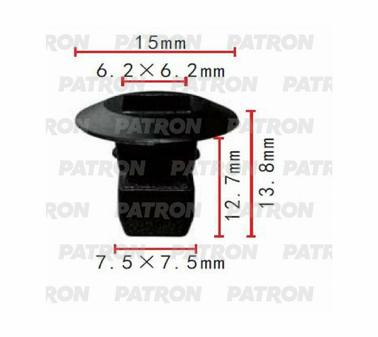 Клипса пластмассовая Audi, Seat, Skoda, VW брызговики, бампер, кузов - капот P37-0228A Patron