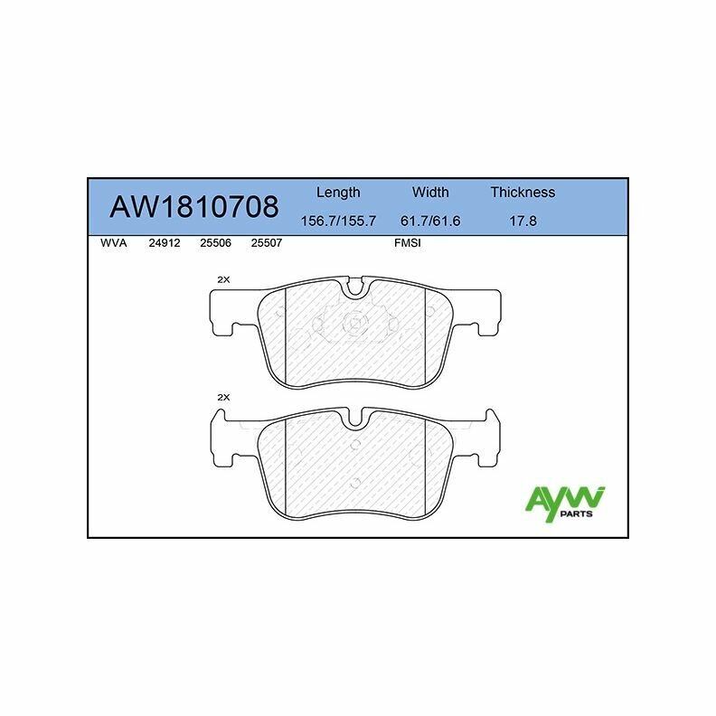 Колодки тормозные передние BMW 1(F20, F21) 12/10>, 3 (F30, F35 F34 F31) 10/11>,