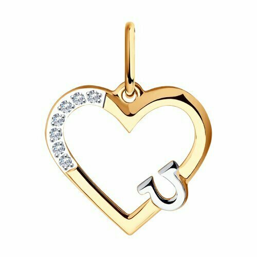 Подвеска, красное золото, 375 проба, фианит