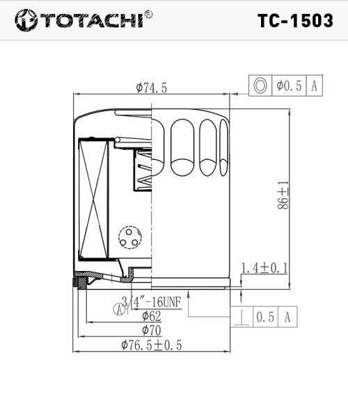 TOTACHI TC-1503 фильтр масляный