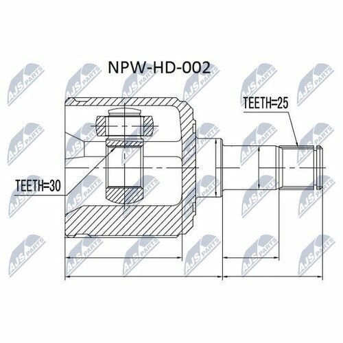 ШРУС Nty NPWHD002 для Honda Civic VI
