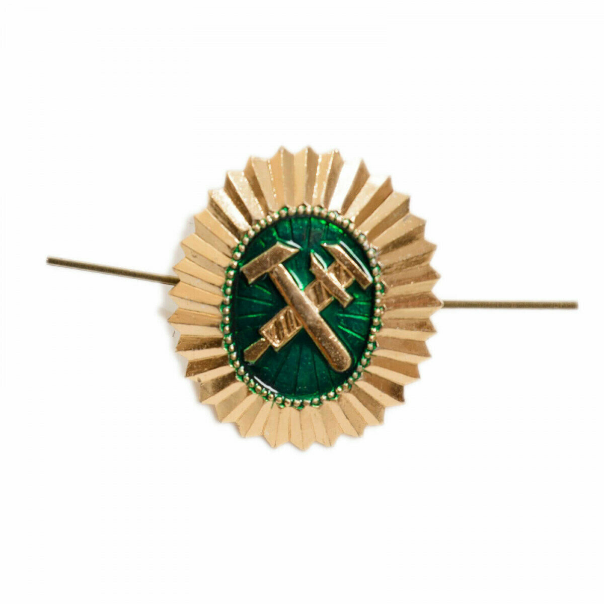 Кокарда РЖД овал, зеленый фон женская