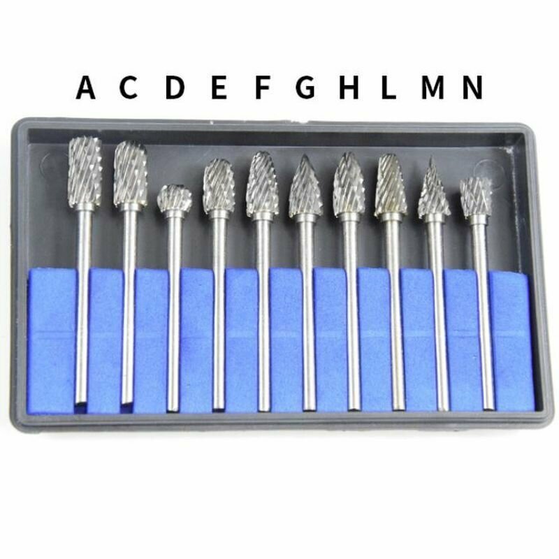 Набор бор-фрез (шарошек) по металлу 10шт, хвостовик 3мм