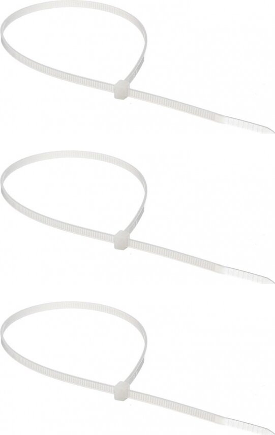 Хомут Fortisflex КСС 4x300 нейлон белый (100 шт.) (комплект из 3 уп.)