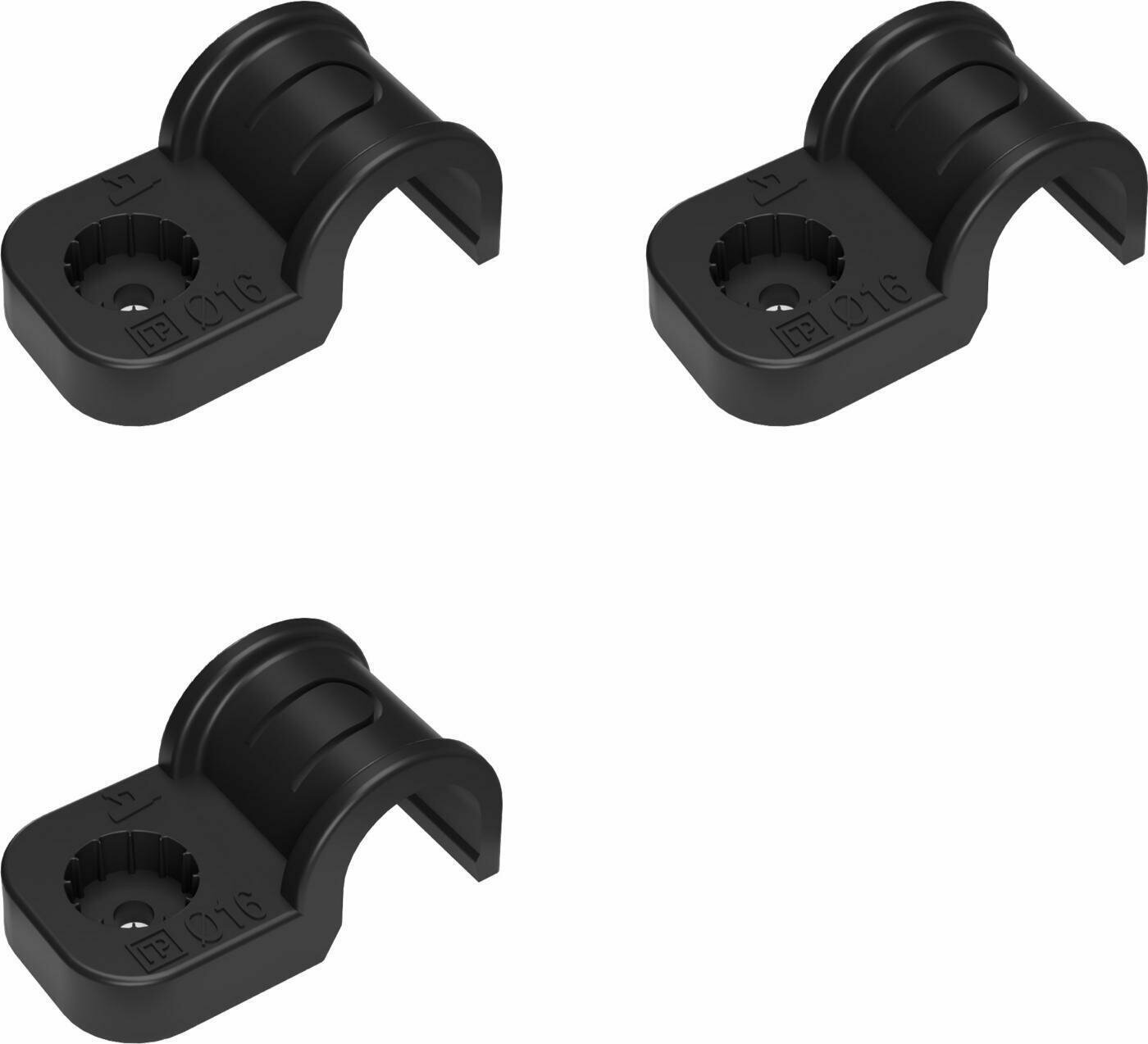 Скоба пластиковая круглая Промрукав 16мм черная (50 шт./уп) (комплект из 3 уп)