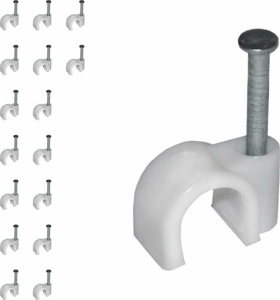 Скоба пластиковая круглая 10 мм (30 шт.) (комплект из 16 уп)