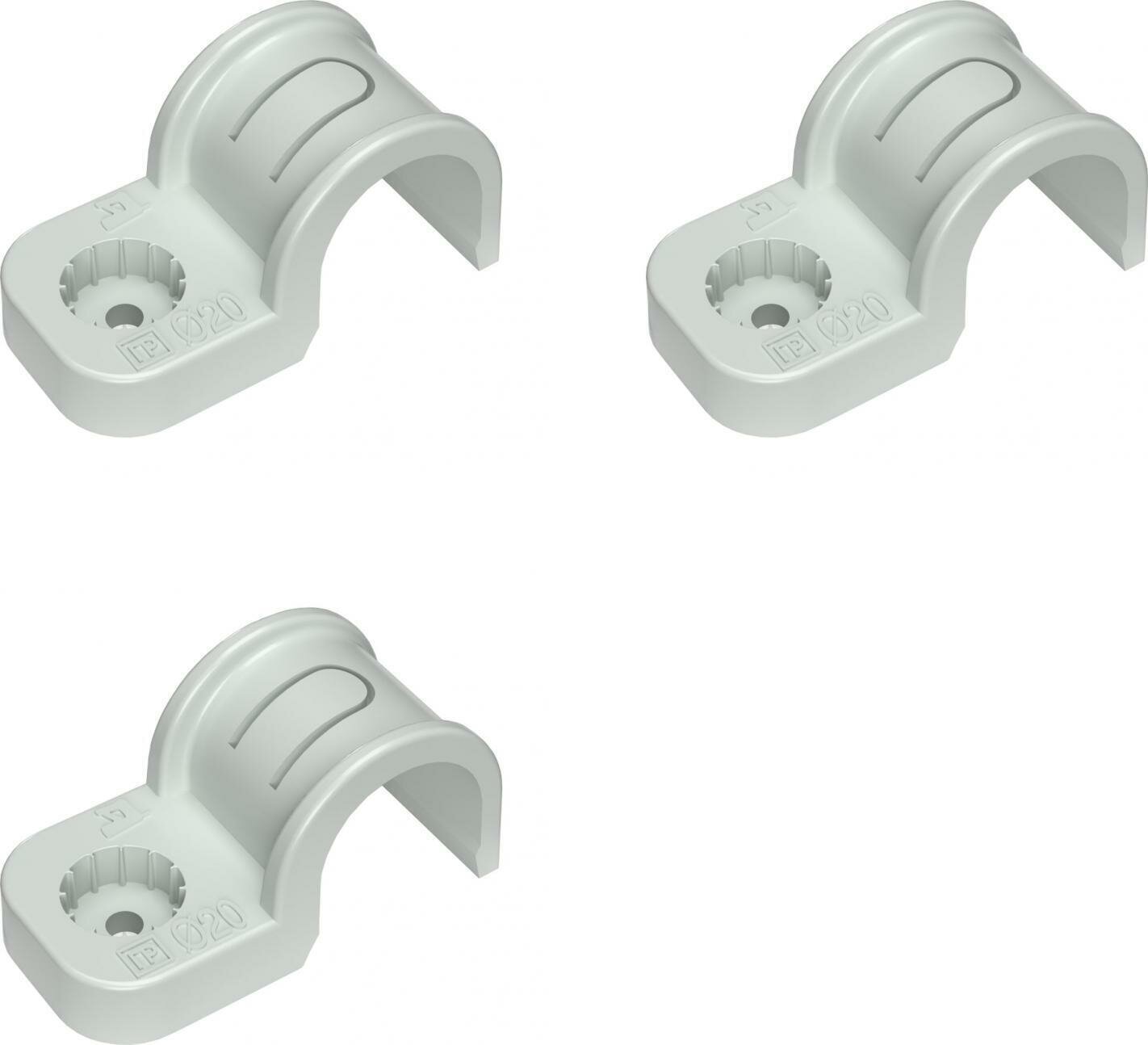 Скоба пластиковая круглая Промрукав 20мм серая (50 шт./уп) (комплект из 3 уп)