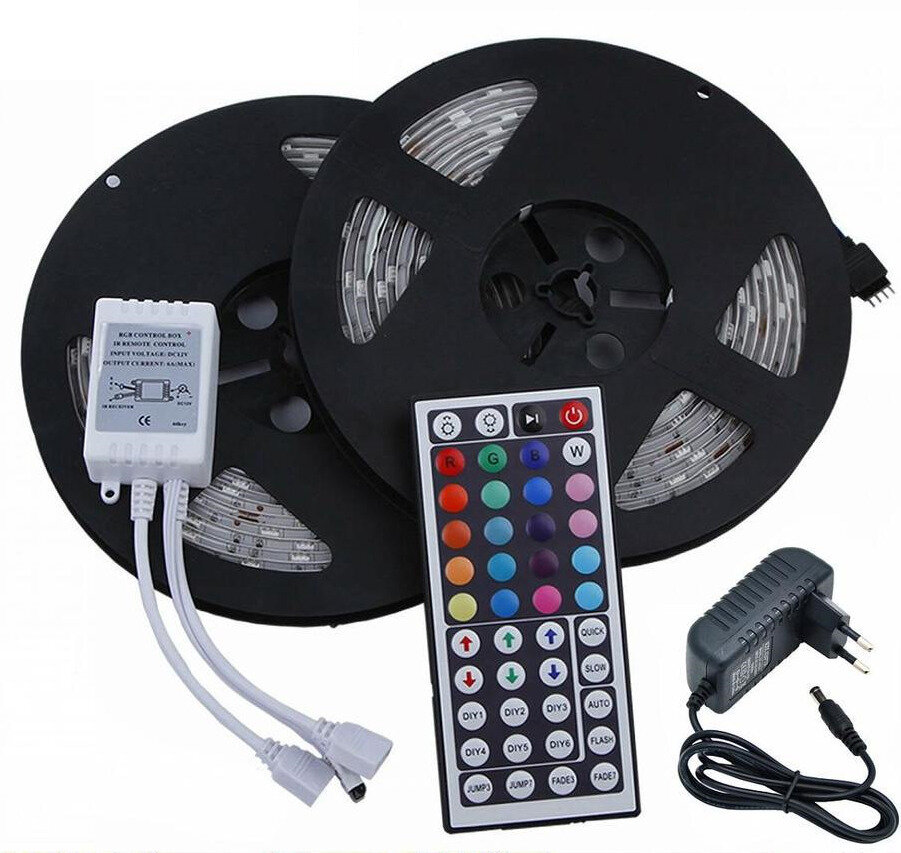 Led-Набор SMD5050 5m 12V 60LED RGB OG-LDL02 IP20 (пульт, БП)